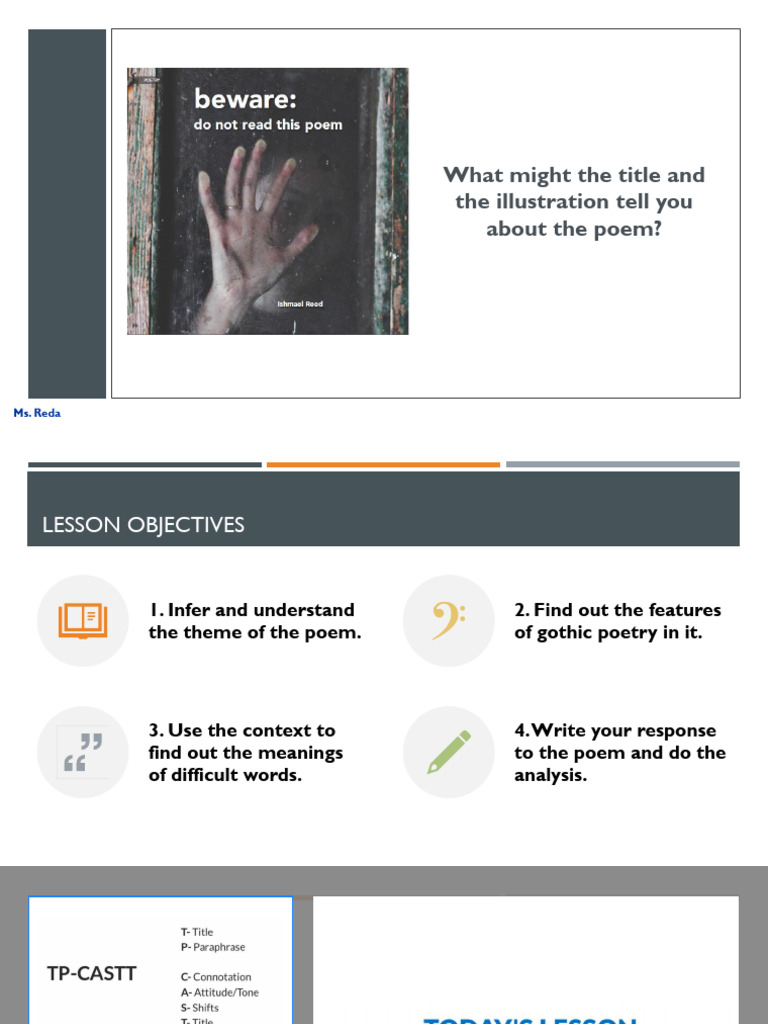 Analysis of Reed's "Beware" Poem | PDF | Narration | Poetry