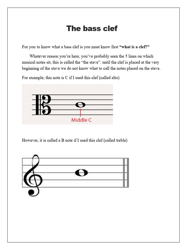 The Bass Clef | PDF | Clef | Musical Compositions
