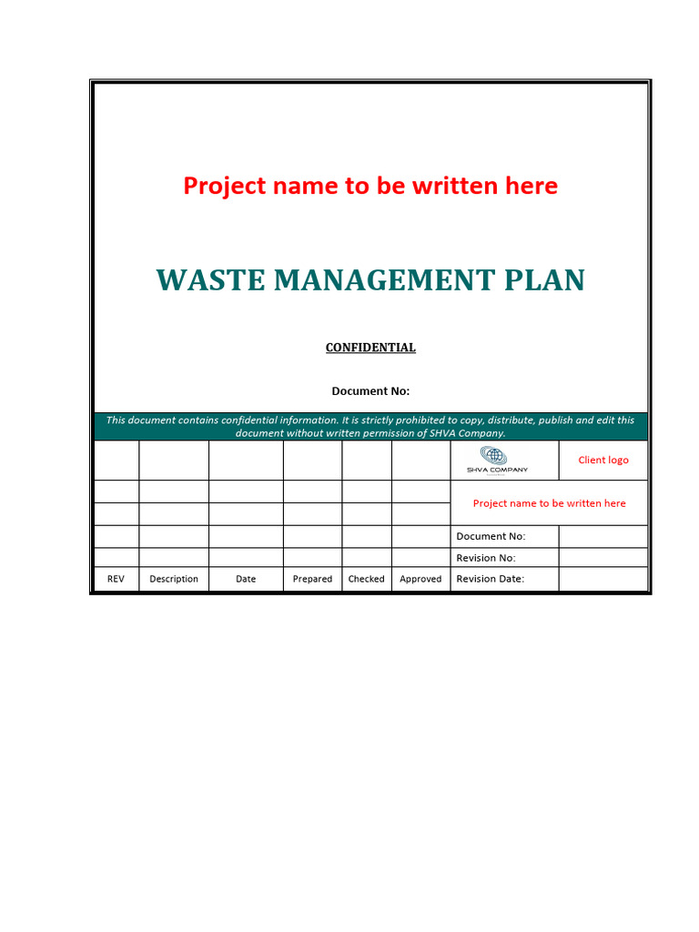 Waste Management Plan-1 | PDF | Waste | Hazardous Waste