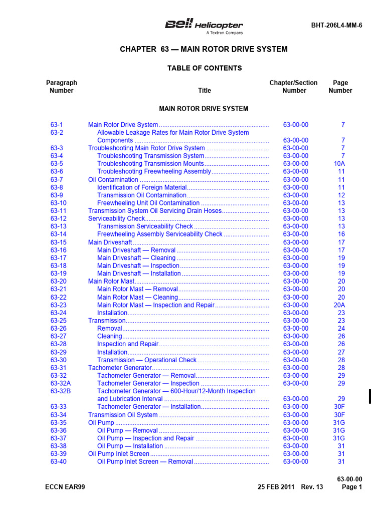 Bell206L4 MM CH63 | PDF | Pump | Valve