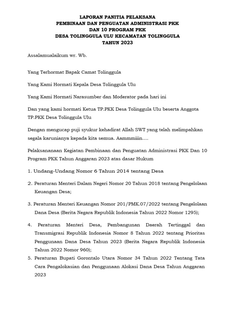 Laporan Panitia Pelaksana | PDF