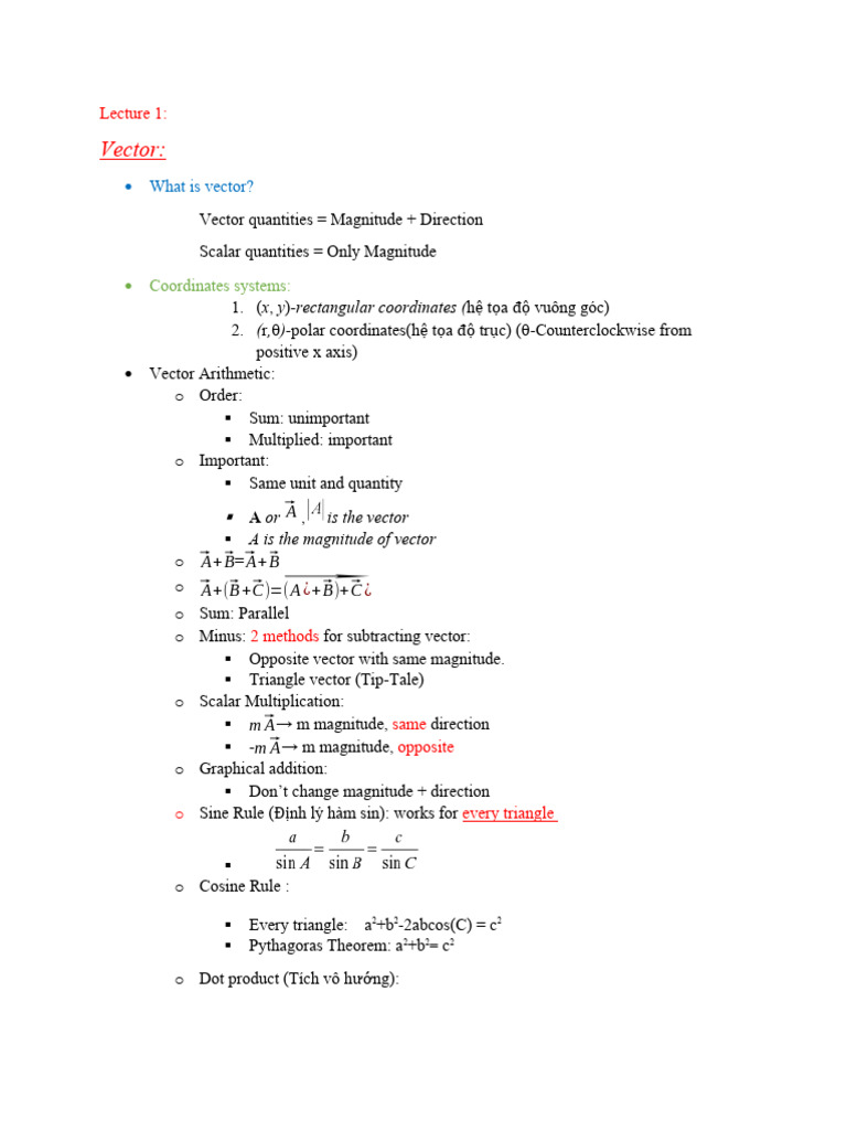 Physics 1 Notebook | PDF | Euclidean Vector | Mathematical Objects