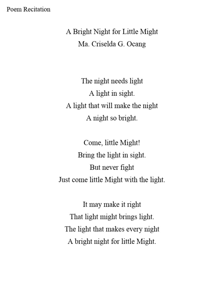 Poem Recitation | PDF