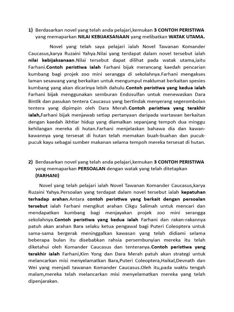 Novel Tawanan Komander Caucasus | PDF