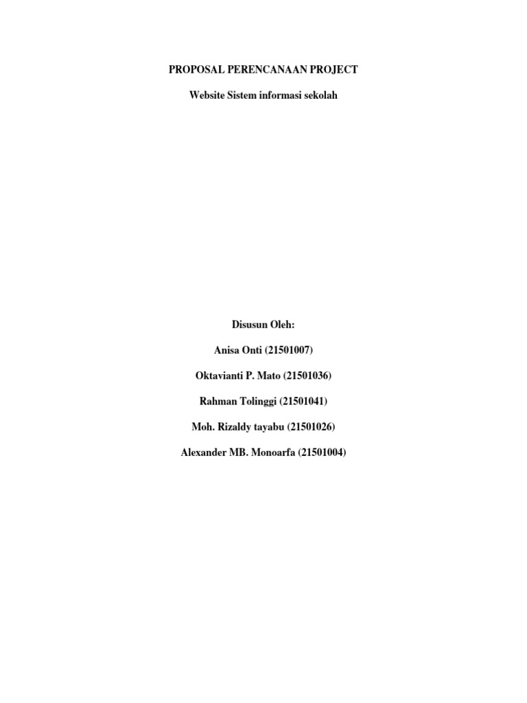 Proposal Perencanaan Project | PDF
