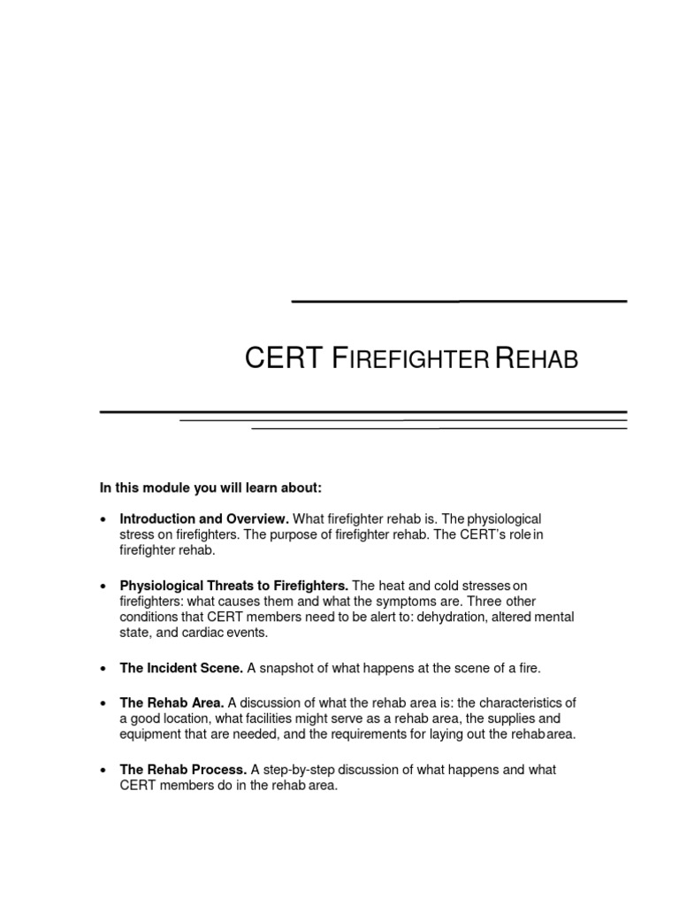 Firefighter Rehab: NFPA 1584 Guidelines | PDF | Hyperthermia | Firefighter