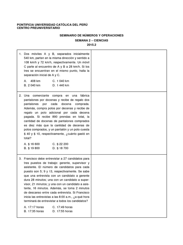 Seminario NumerosyOperaciones Semana 2 2015.2 CC | PDF | División ...