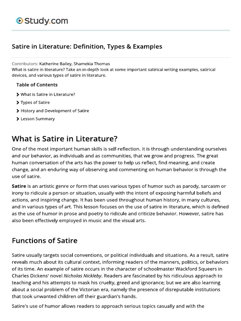 Satire (Study - Com) Explanation | PDF