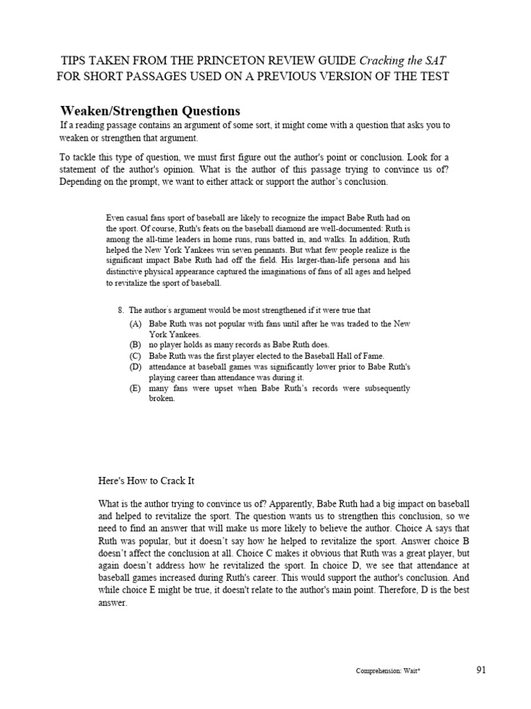 Old SAT RD Tips and Practice | PDF