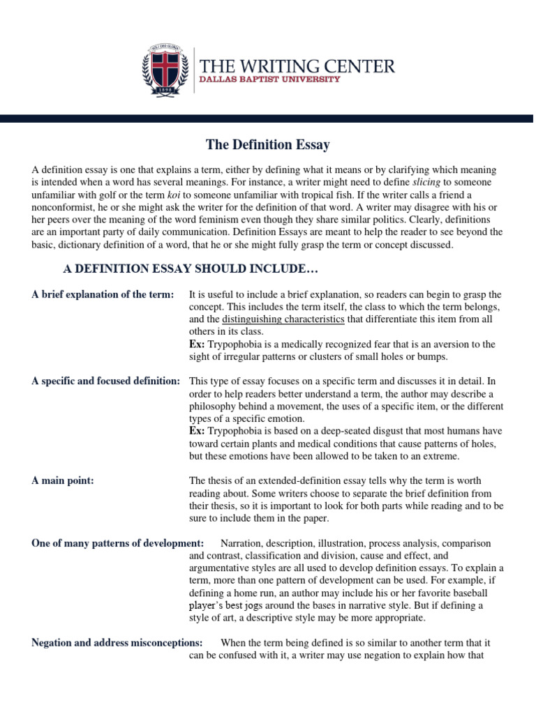 Definition 2 | PDF | Essays | Definition