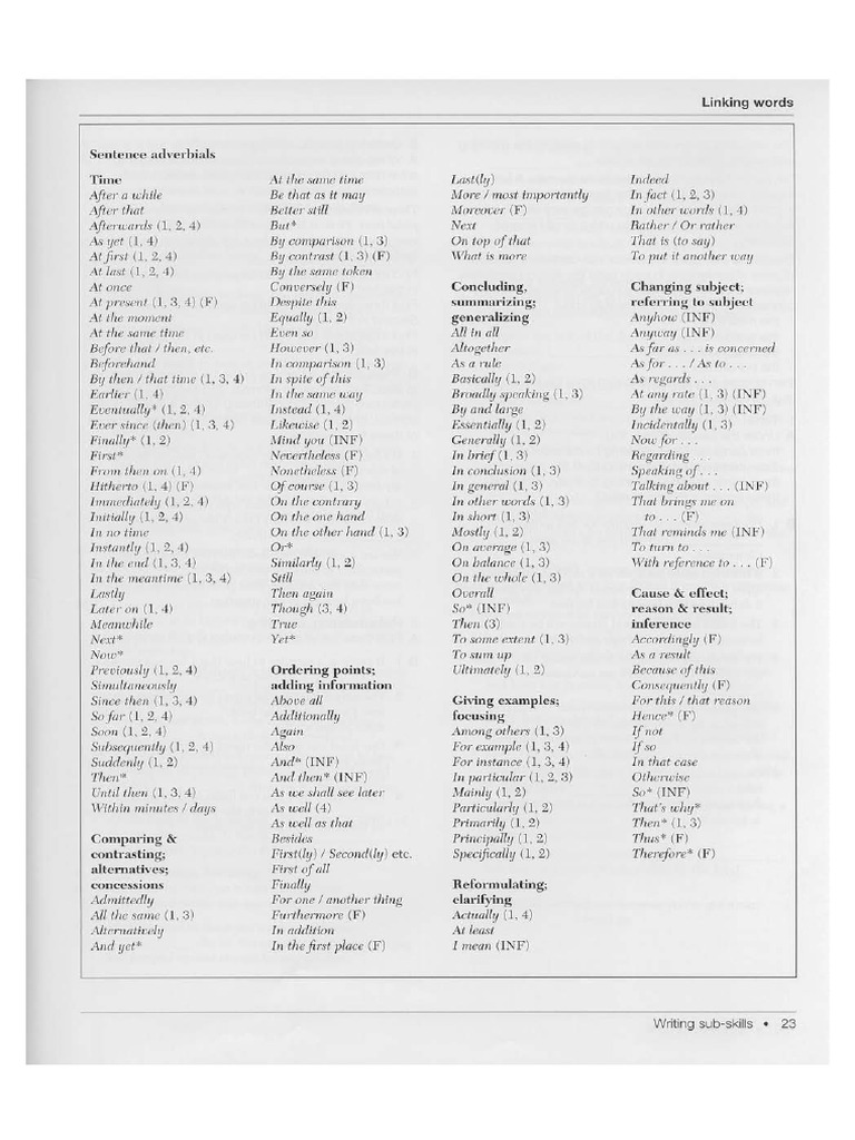 Advanced - Linking Words | PDF