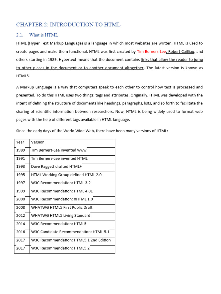 Chapter 2 Introduction To Html Pdf Html Html Element 0951