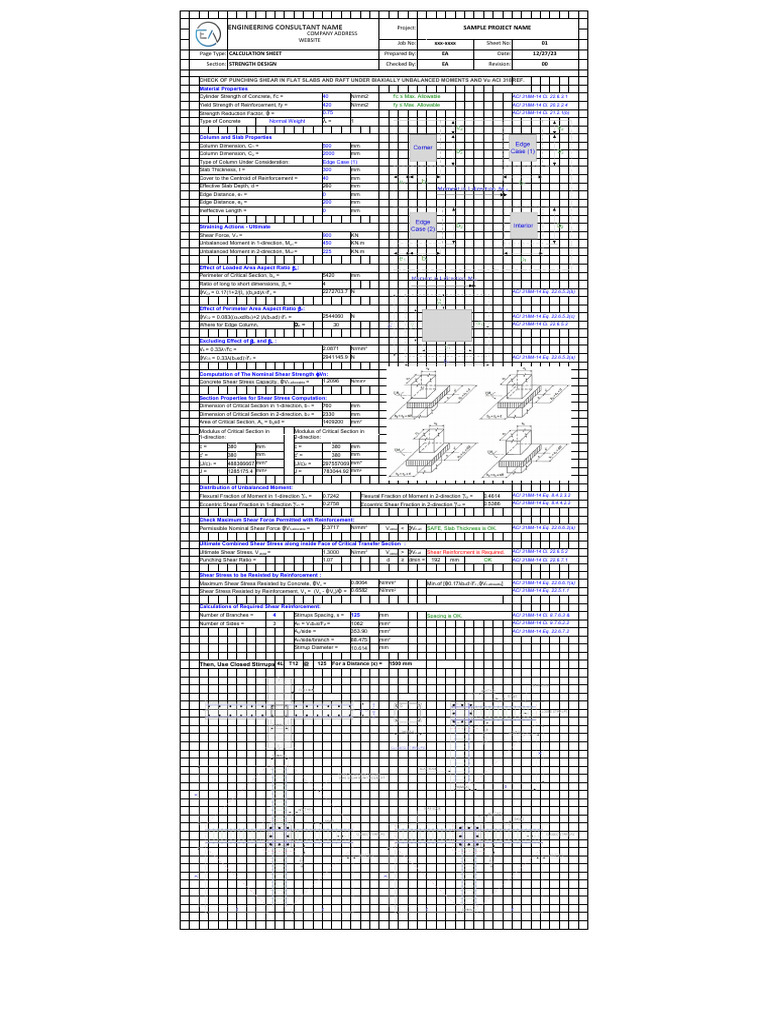 EA - Check of Punching Shear in Flat Slabs & Raft ACI 318M-14 v1.0 ...