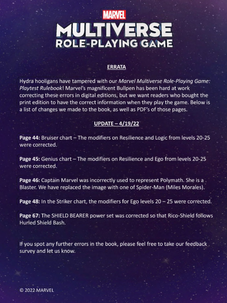 Marvel Multiverse RPG Text | PDF | Marvel Comics | Marvel Entertainment