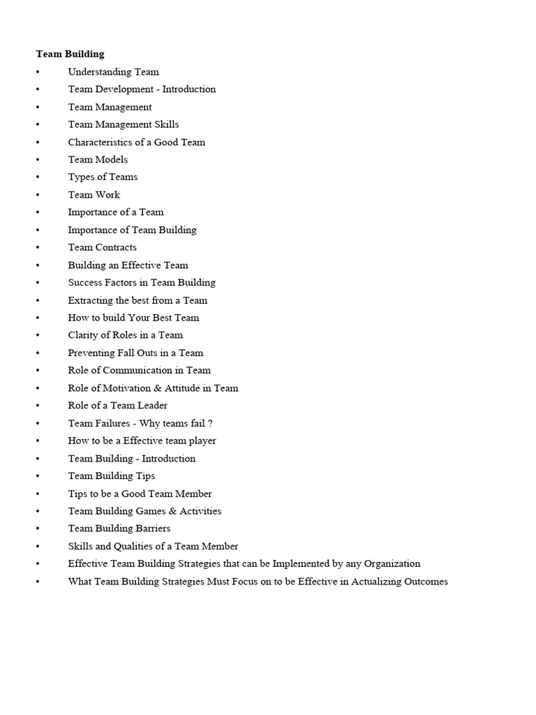 Effective Team Building Guide | PDF