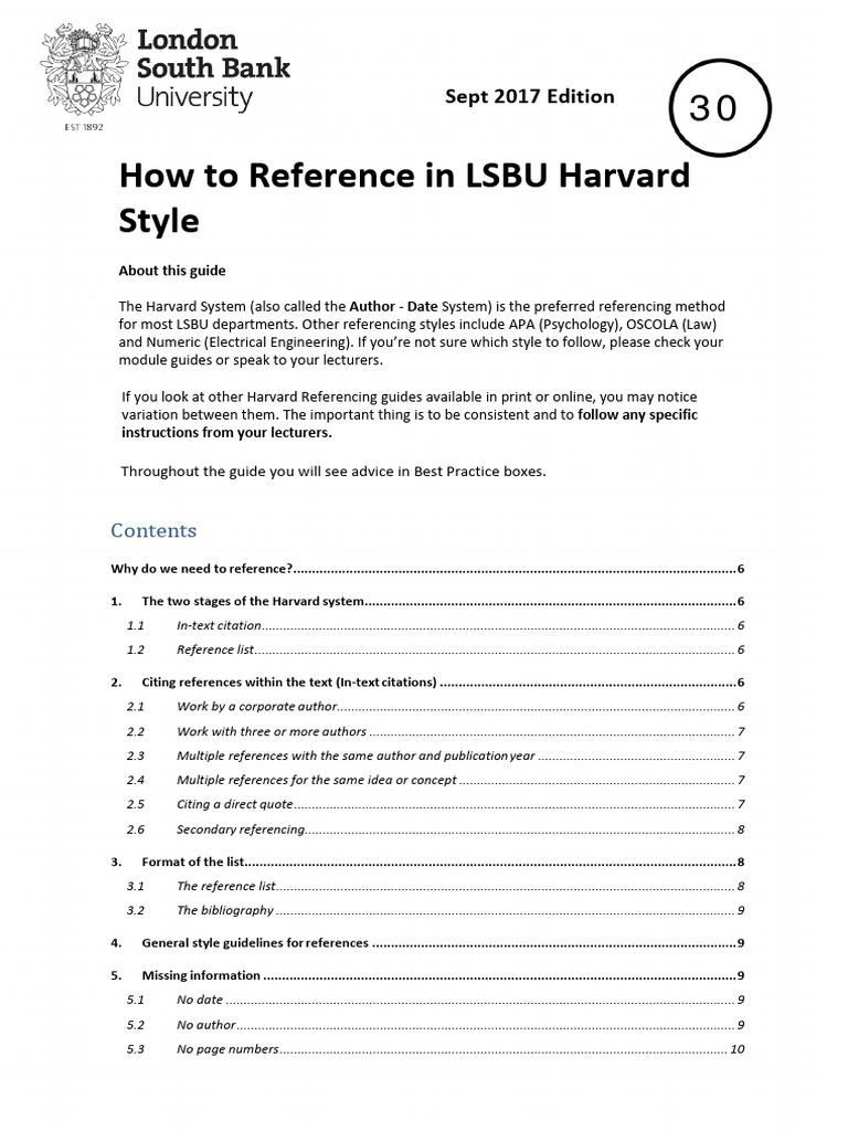 Harvard Referencing Helpsheet 30 Sep 2017 | PDF