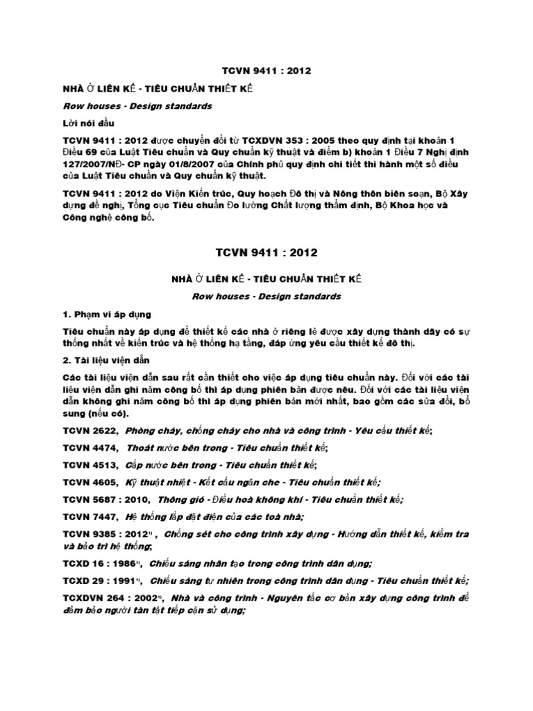 TCVN 9411 Nhà liên kế | PDF