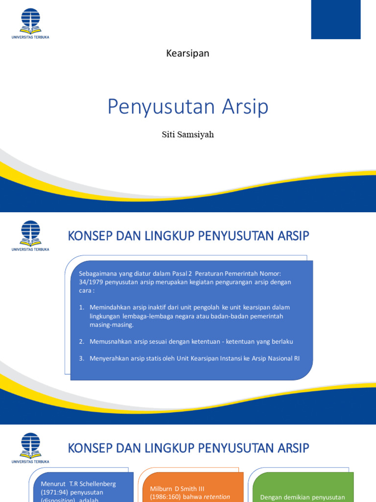 Template PPT UT Baru Penyusutan Arsip (Video) | PDF