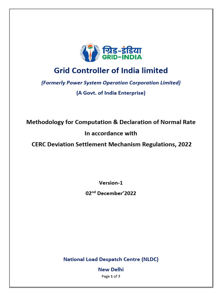 Methodology For Computation Declaration of Normal Rate - DSM ...