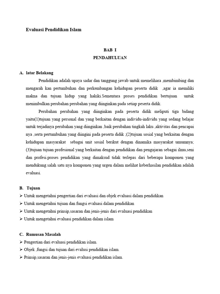 Evaluasi Pendidikan Islam | PDF