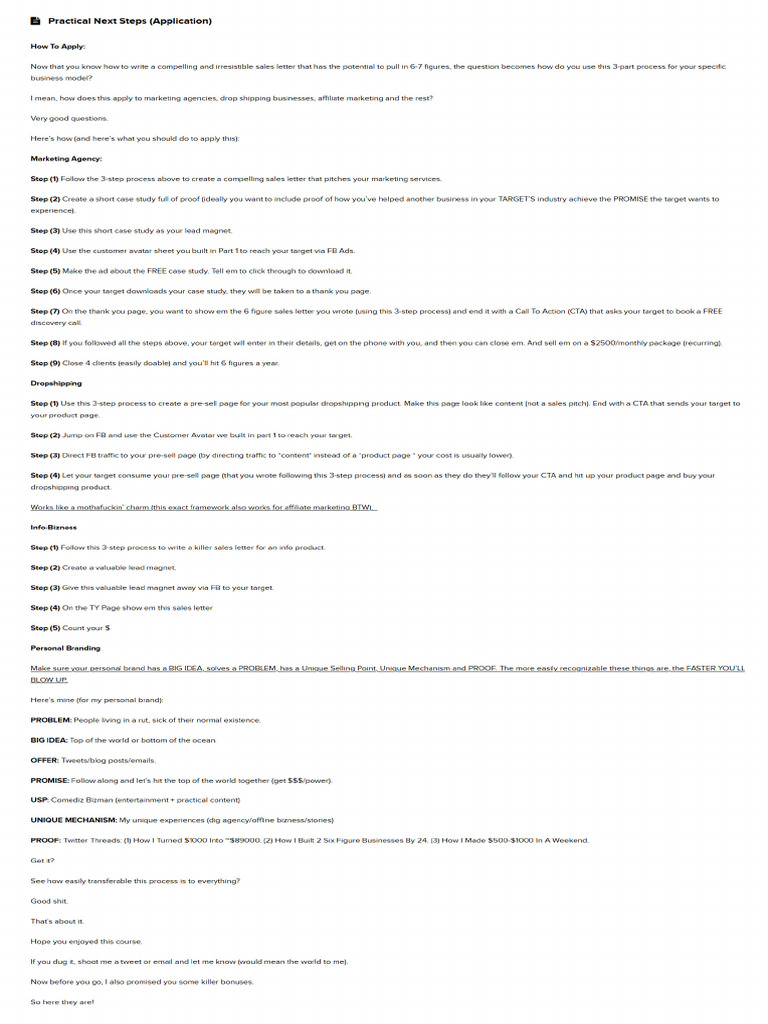 02 - Practical Next Steps (Application) | PDF