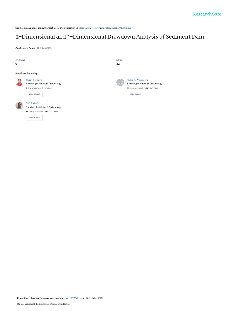 2-Dimensional and 3-Dimensional Drawdown Analysis of Sediment Dam | PDF ...