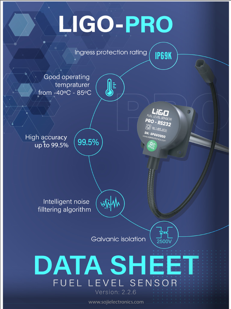 LIGO PRO Fuel Level Sensor Datasheet | PDF | Power Supply | Sensor