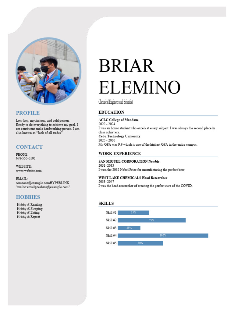 Ict Resume Dummy Pdf
