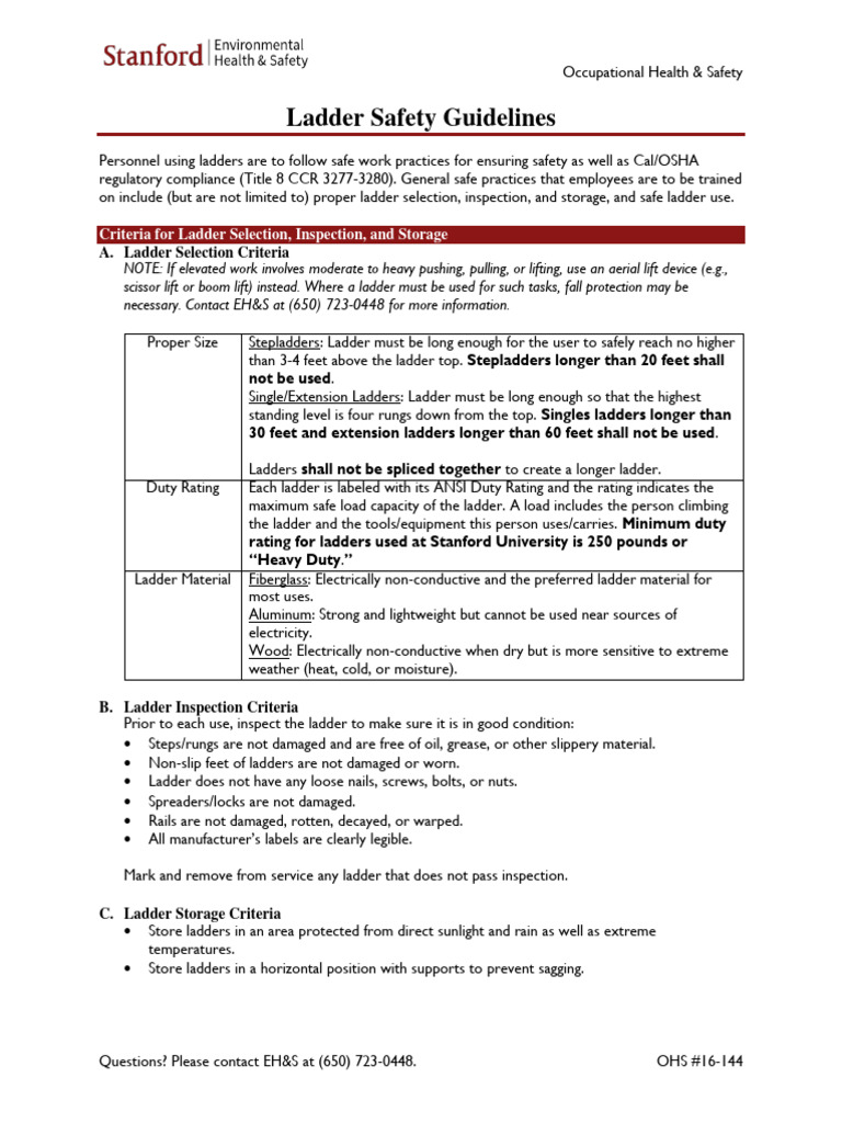 Ladder Safety Guidelines | PDF | Ladder | Elevator