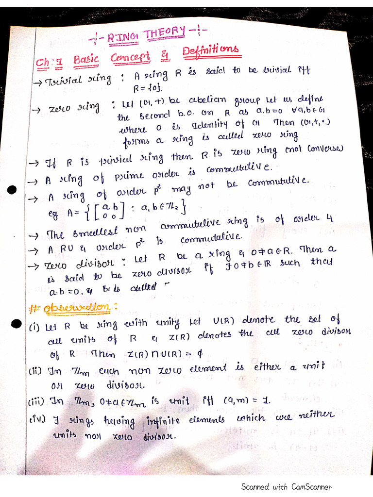 Ring Theory | PDF