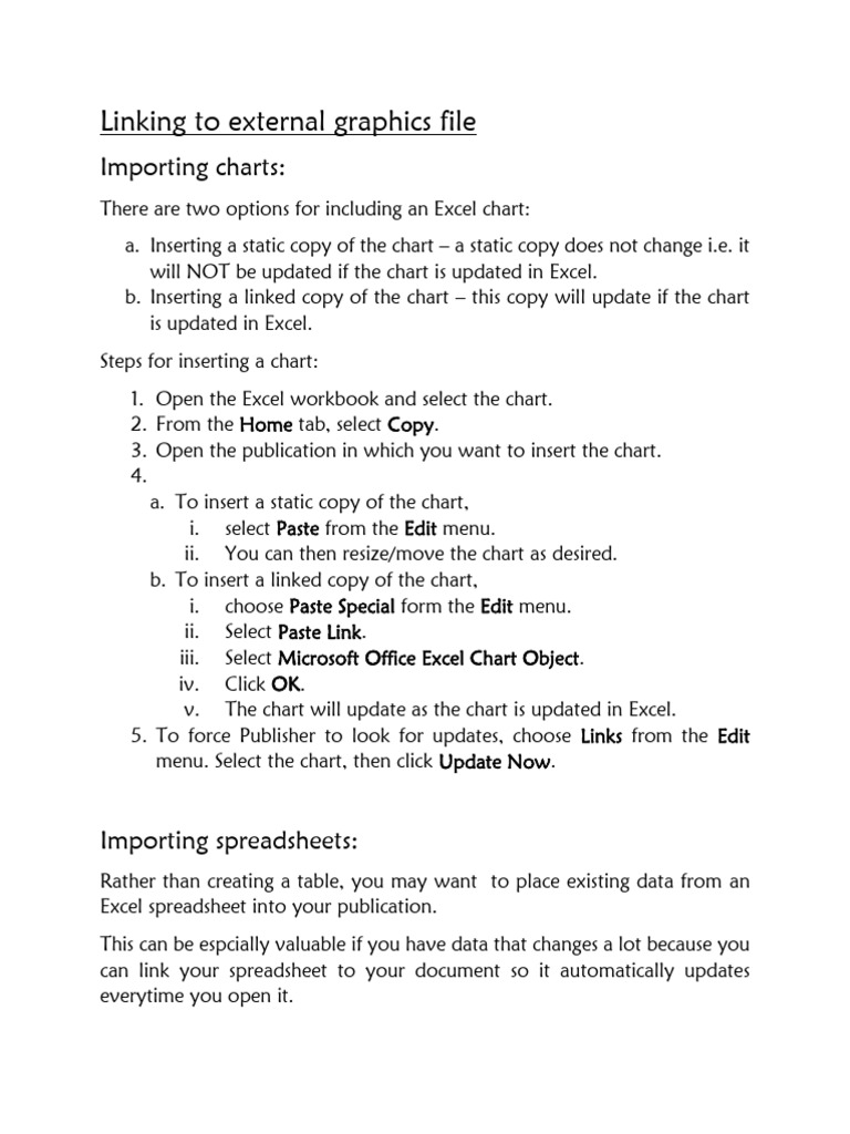 Linking To External Graphics File | PDF | Microsoft Excel | Spreadsheet