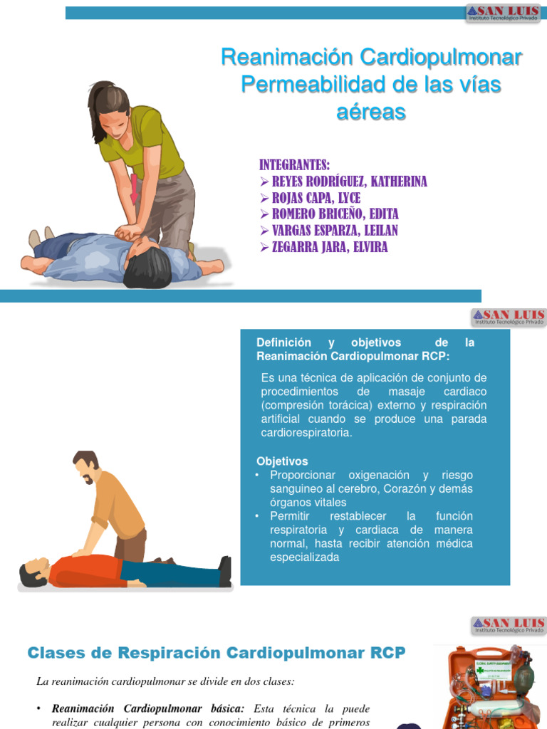 Reanimacion Cardiopulmonar - Permeabilidad Aerea | PDF | Reanimación ...