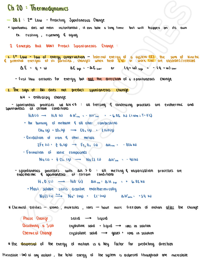 CH 20 Thermodynamics | PDF | Solvation | Entropy