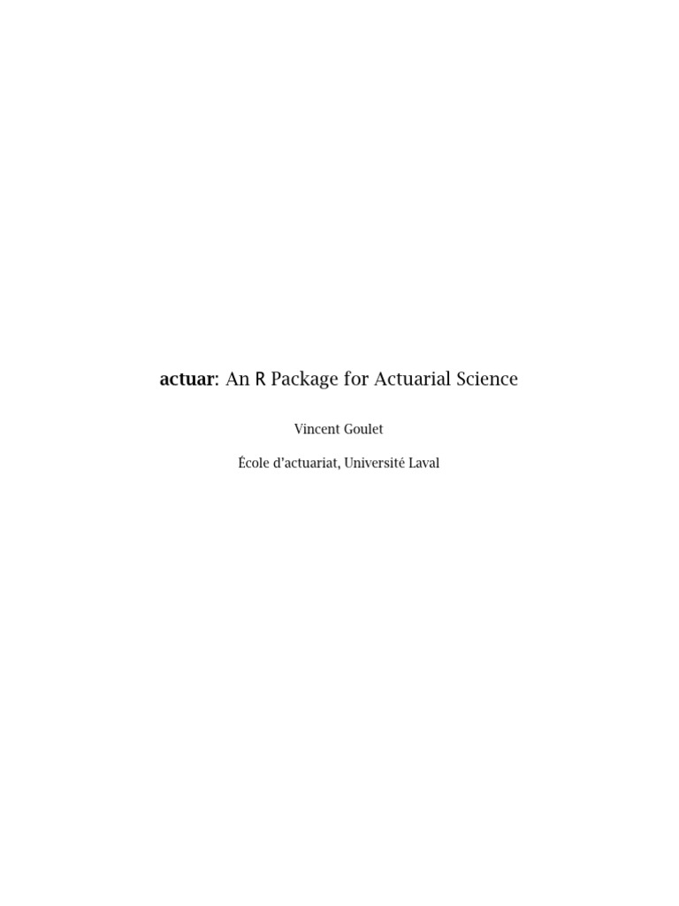 An R Package For Actuarial Science | PDF | Probability Distribution | R (Programming Language)
