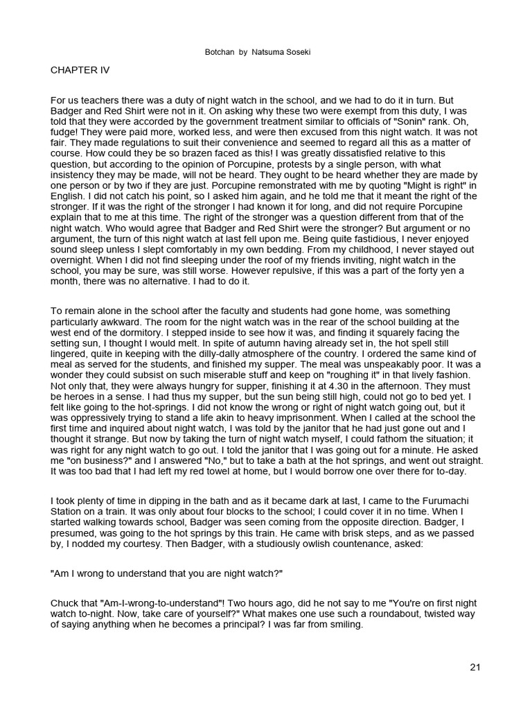 Botchan by Natsume Soseki Ver Mori 2 | PDF | Language Arts & Discipline