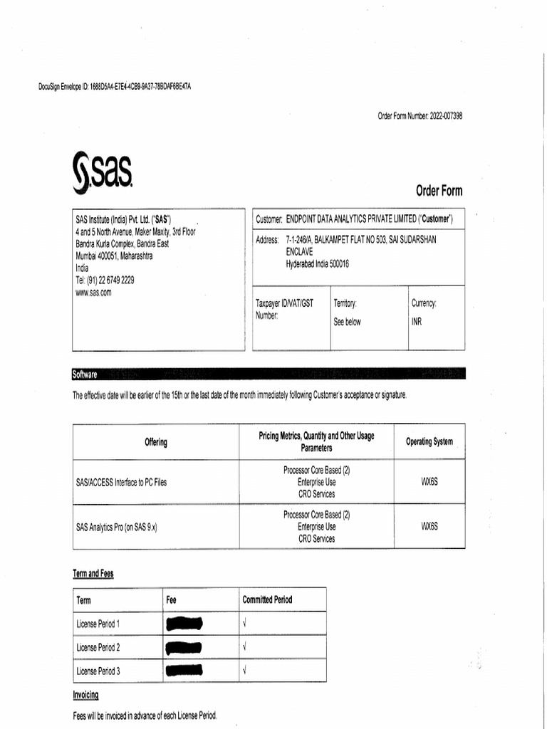 SAS SERVER License - DEC2022-DEC2025 | PDF
