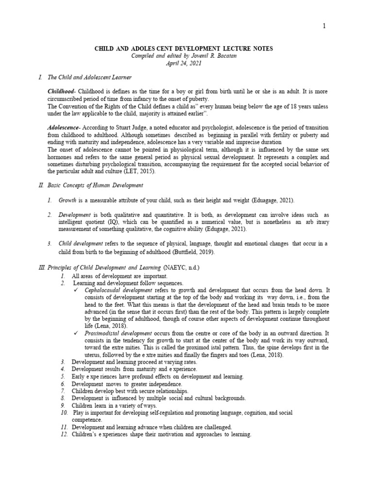 Child and Adolescent Development Overview | PDF | Attention Deficit ...