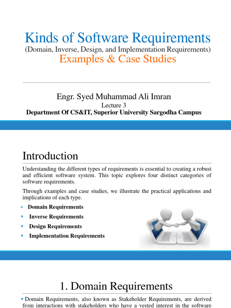 Kinds of Software Requirements (Domain, Inverse, Design, and ...