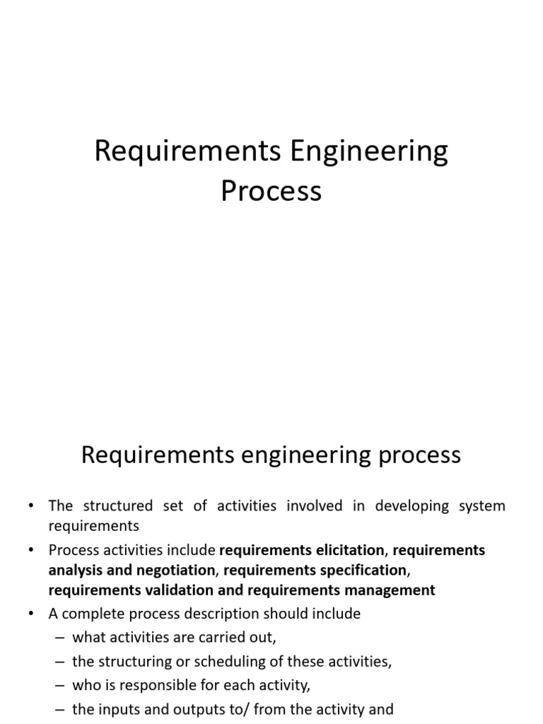 Requirements Engineering Process | PDF