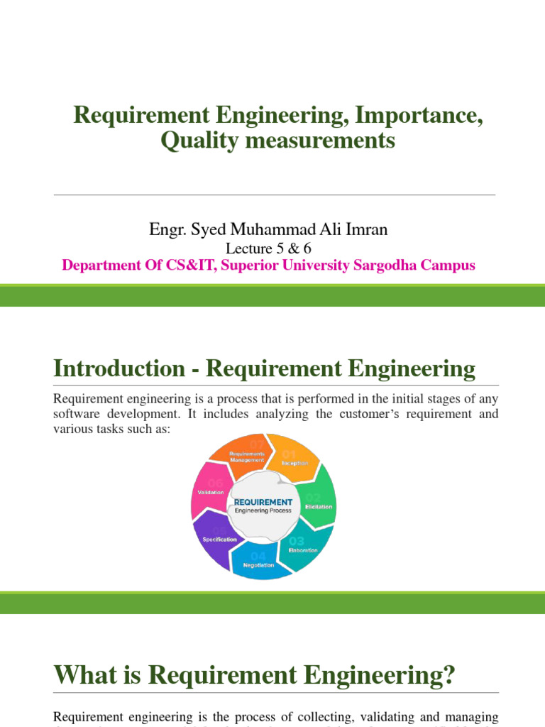 Requirement Engineering, Importance, Quality Measurements | PDF