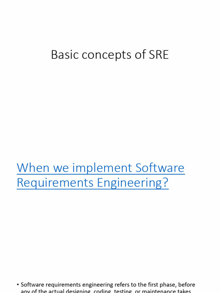 Basic Concepts of SRE | PDF | Software Development | Business
