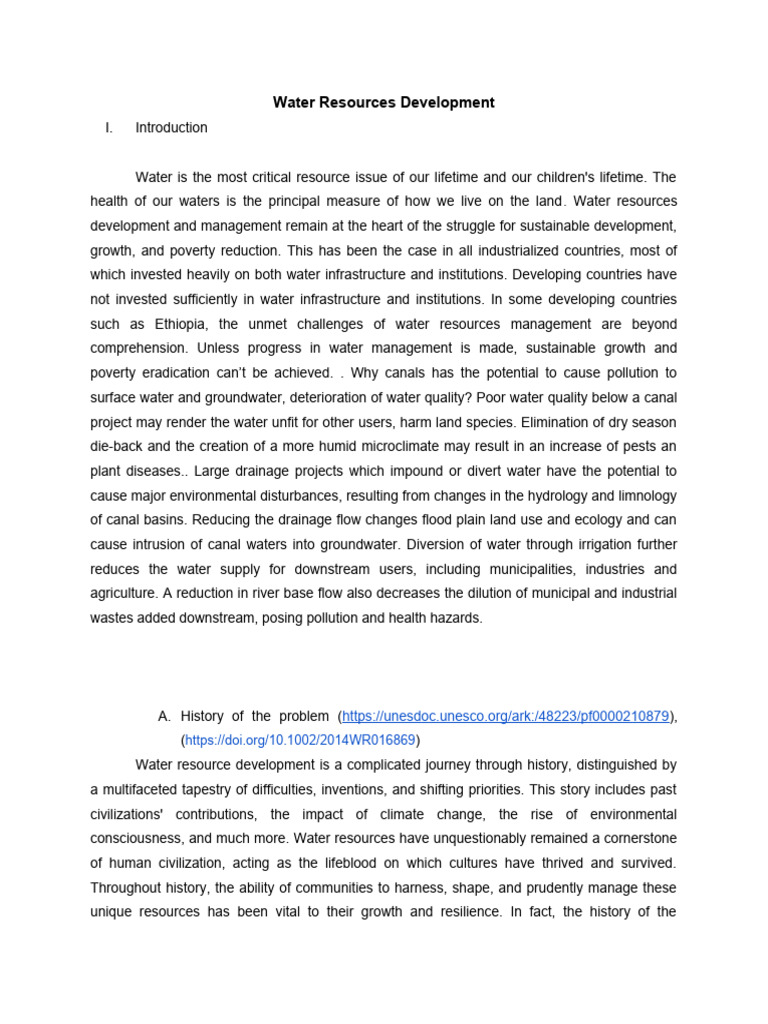 Water Resources Development | PDF | Water Resources | Sustainability