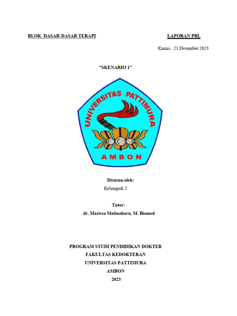Laporan PBL Blok Dasar-Dasar Terapi Skenario 1 | PDF