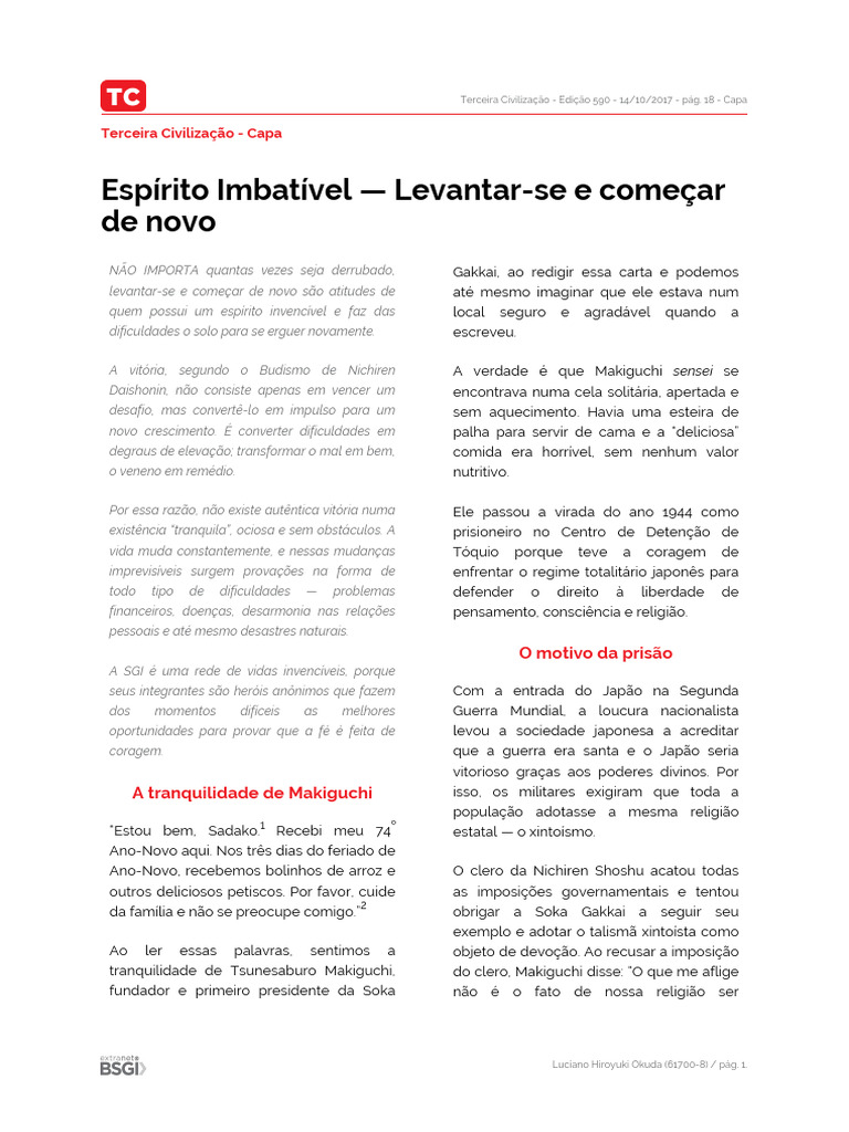Espírito Imbatível no Budismo | PDF