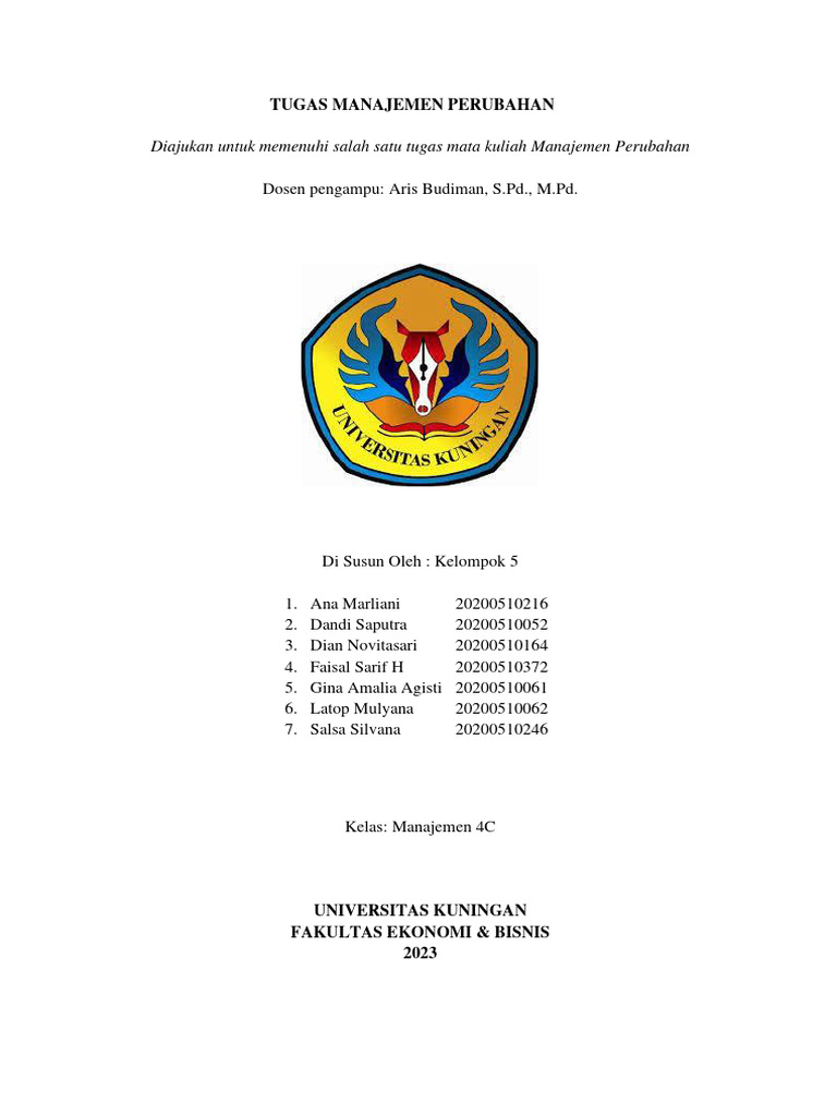 Manajemen Perubahan: Model Kurt Lewin | PDF | Bisnis