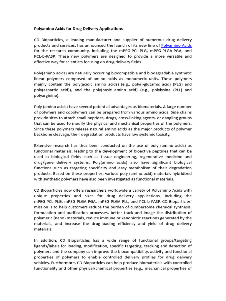 Polyamino Acids | PDF | Polymers | Amino Acid