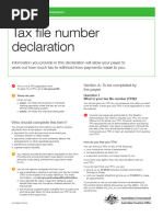 TFN Declaration Form N3092 | PDF | Payments | Taxes