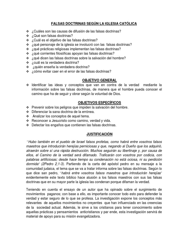Falsas Doctrinas y su Impacto Religioso | PDF | Hedonismo | Iglesia ...