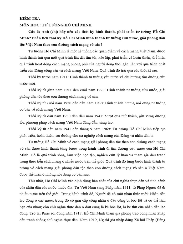 Đề cương TTHCM | PDF