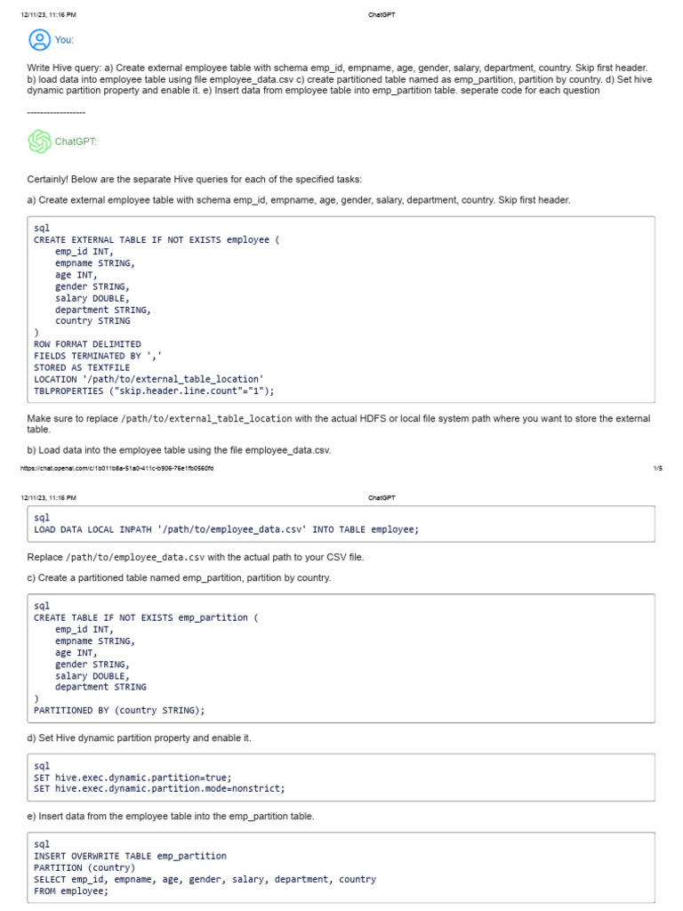 Hive Query | Download Free PDF | Table (Database) | Computer Data